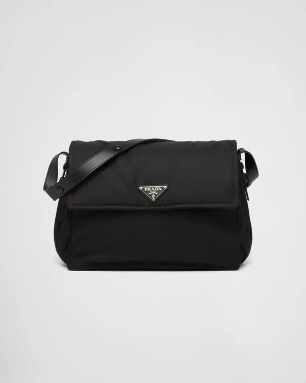 Prada Large Padded Re-nylon Shoulder Bag - Black