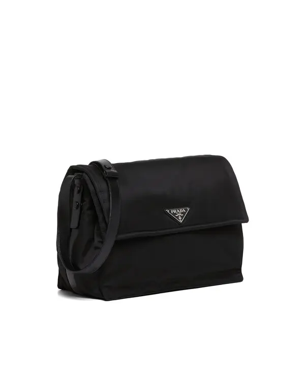 Prada Traveller Large Padded Re-nylon Shoulder Bag - Black