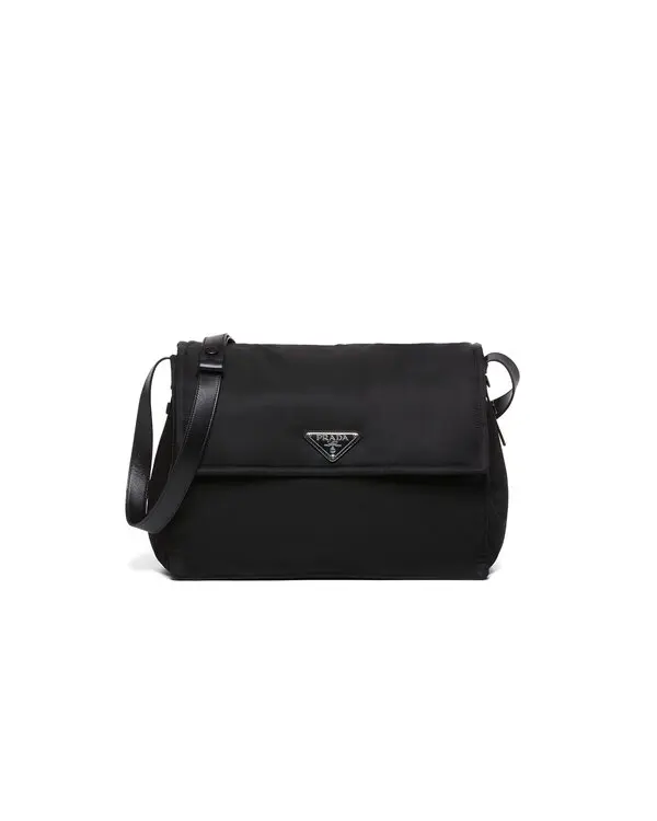 Prada Traveller Large Padded Re-nylon Shoulder Bag - Black