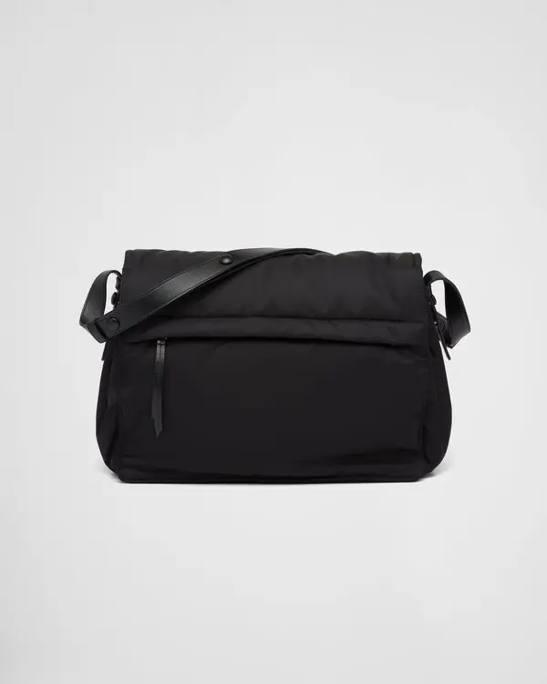 Prada Large Padded Re-nylon Shoulder Bag - Black