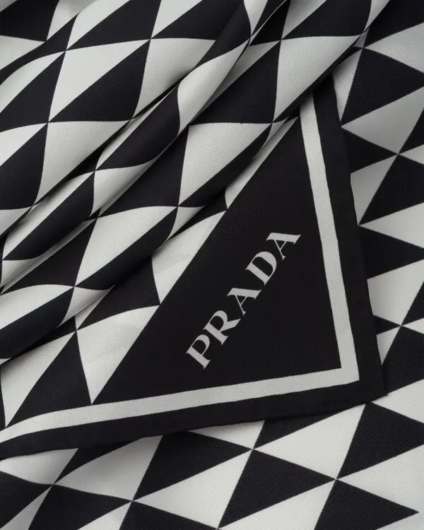 Prada Printed Silk Twill Scarf 90x90