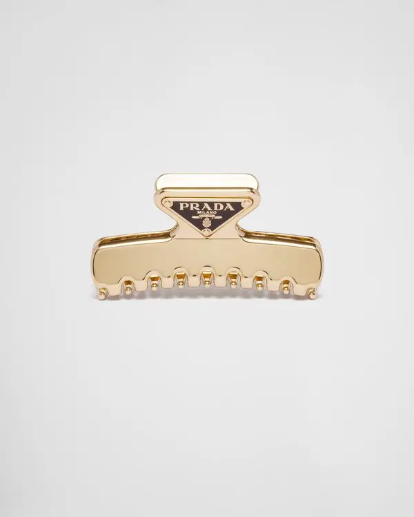 Prada Metal Hair Clip - Gold