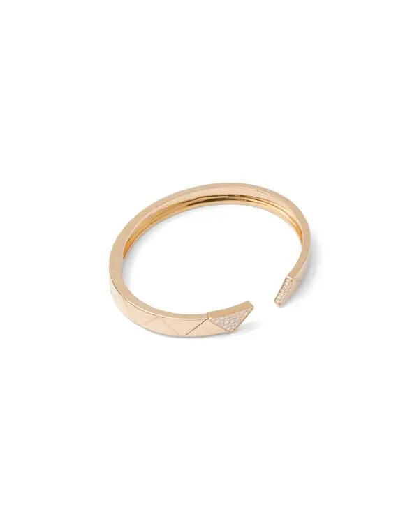 Prada Eternal Gold Diamond Bangle Bracelet - Gold/silver