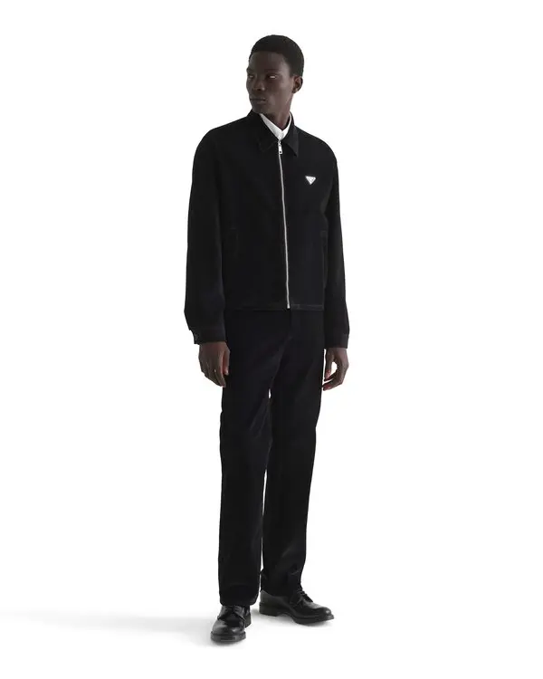 Prada Cotton Velvet Blouson Jacket - Black | Editorialist