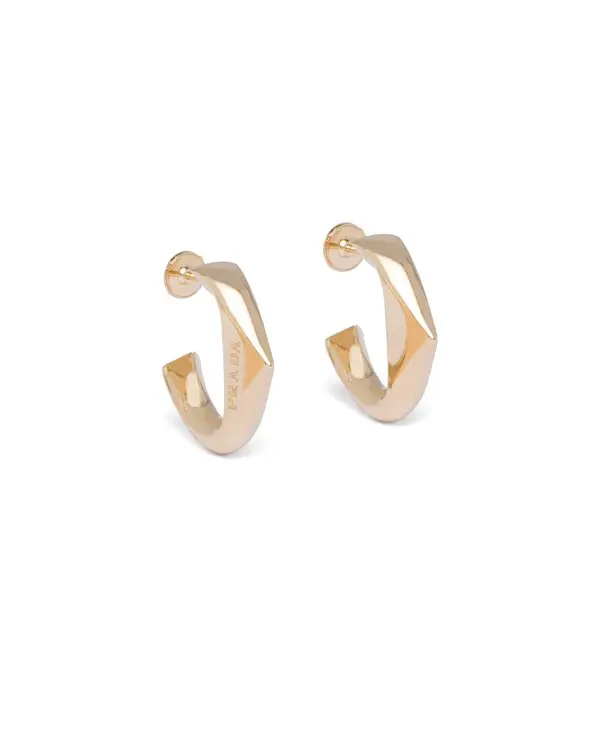 Prada Eternal Small Triangle Earrings - Gold/silver
