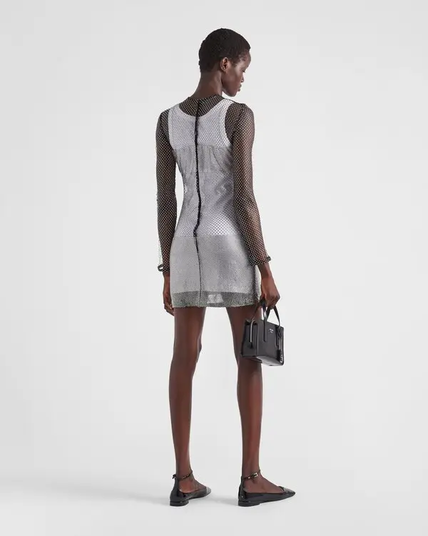 Prada Ribbed Knit Jersey Dress - White | Editorialist