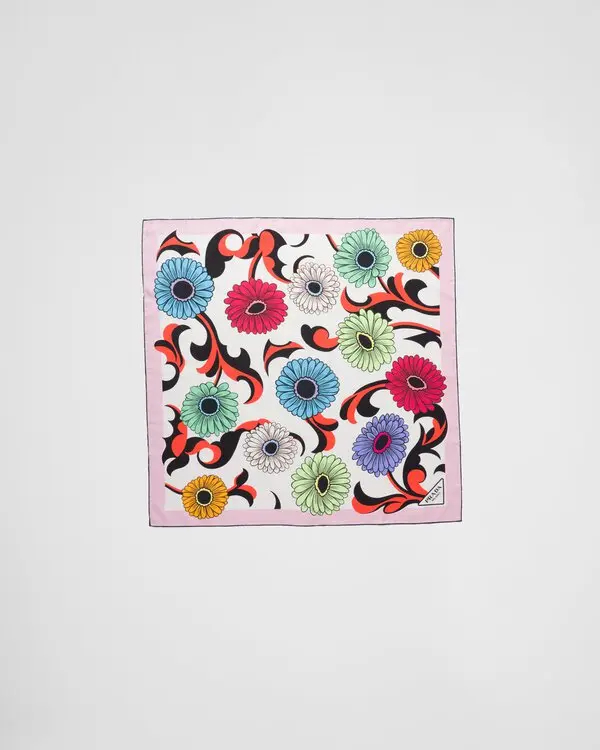 Prada Printed Silk Twill Scarf 90x90