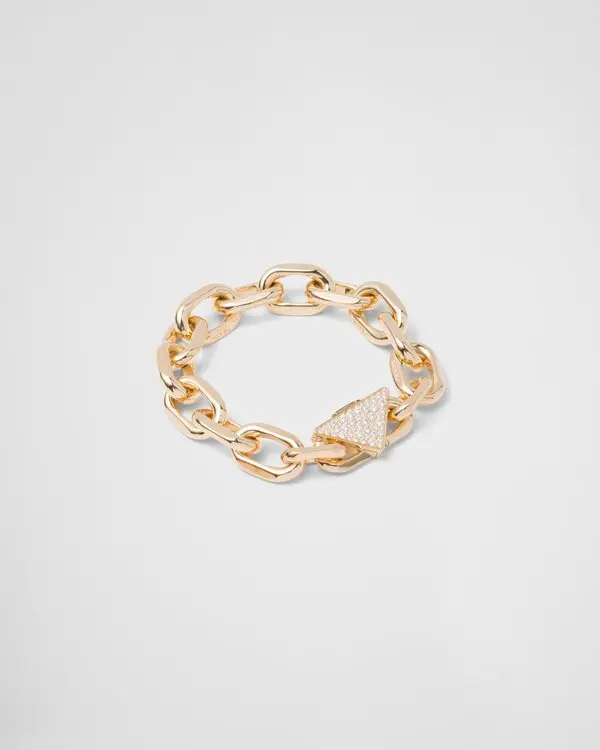 Prada Eternal Gold Chain Bracelet With Diamonds - Gold/white