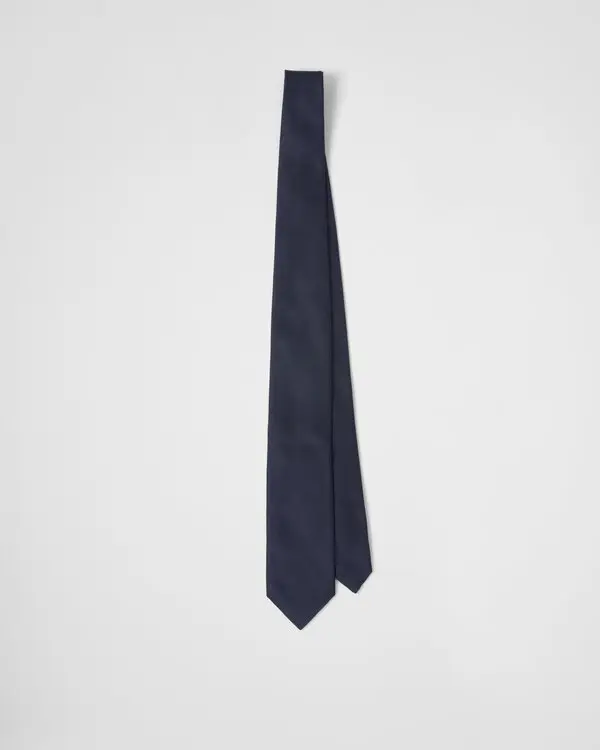 Prada Satin Neck Tie - Navy