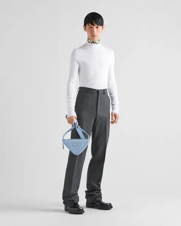 Prada Saffiano Leather Belt Bag - Light Blue | Editorialist display picture 2