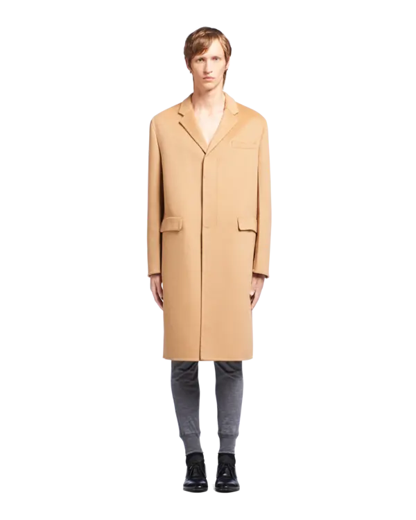 Prada Double Cashmere Overcoat - Camel Brown