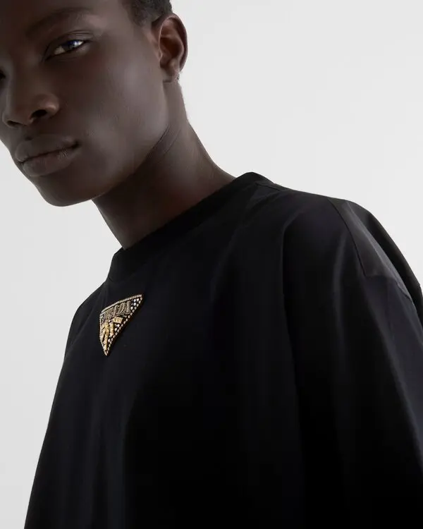 トップス 90s prada long tee (s) black Prada Men's Cotton Long-Sleeve T-Shirt | Neiman Marcus