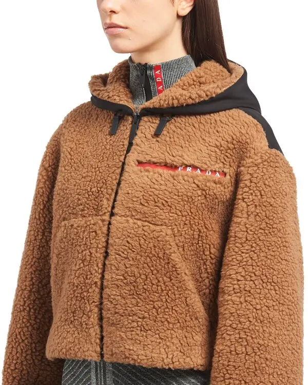 Prada Cropped Double Fleece Jacket