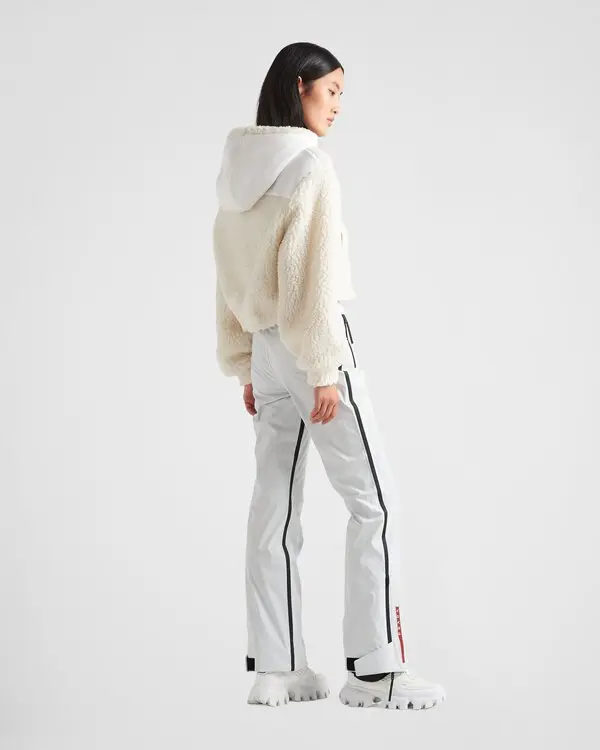 Prada Cropped Double Fleece Jacket - White/white