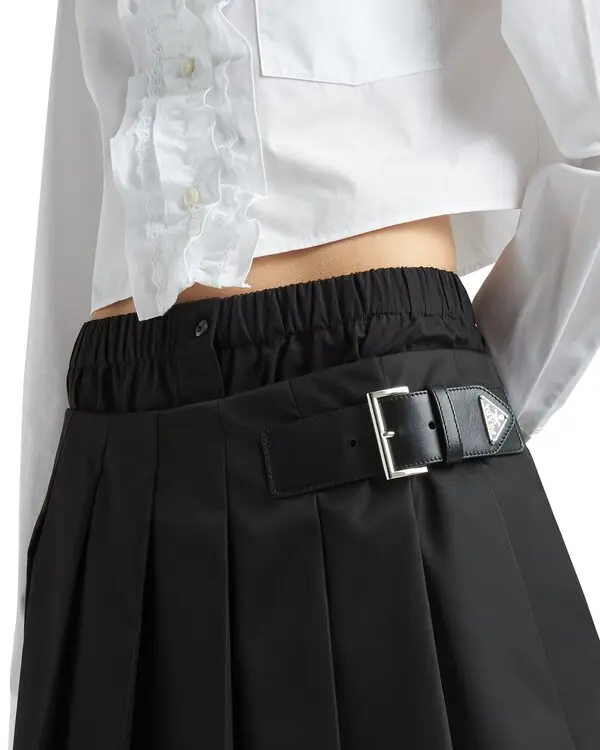 Prada Pleated Re-nylon Miniskirt