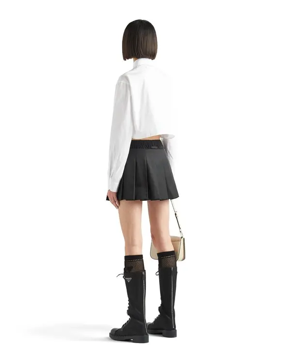 Prada Pleated Re-nylon Miniskirt