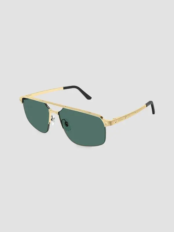 Cartier Santos Evolution 60mm Platinum-plated Navigator Sunglasses
