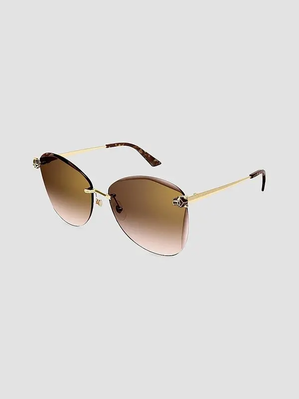 Cartier Panthère Classic 24k-gold-plated Butterfly Sunglasses