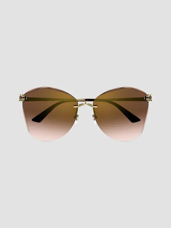 Cartier Panthère Classic 24k-gold-plated Butterfly Sunglasses