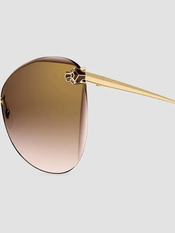 Cartier Panthère Classic 24k-gold-plated Butterfly Sunglasses