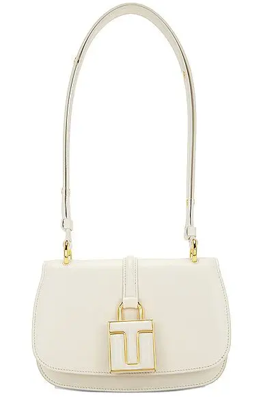 TOM FORD 001 Lock Mini Flap Bag In White