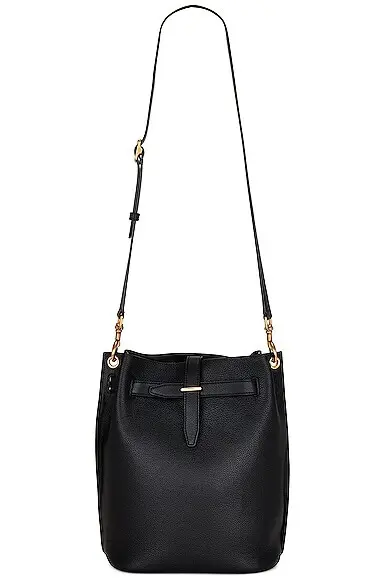 Saint Laurent Leather Bucket Bag In Black