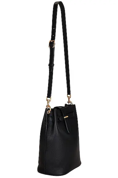 Saint Laurent Leather Bucket Bag In Black