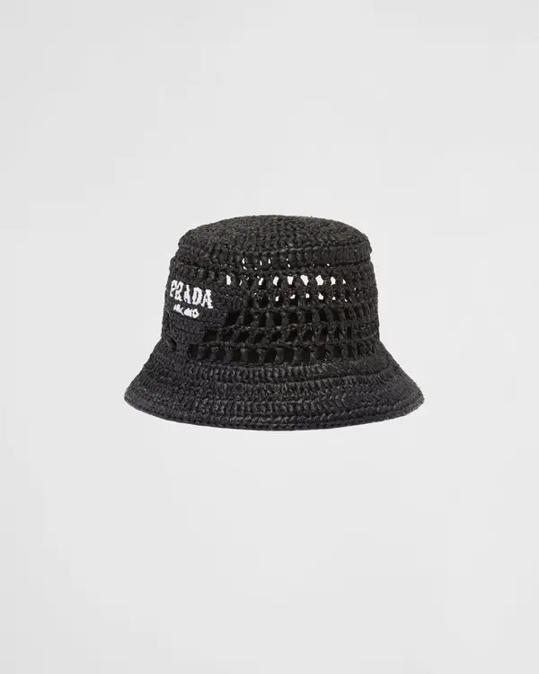 Prada Crochet Bucket Hat - Black