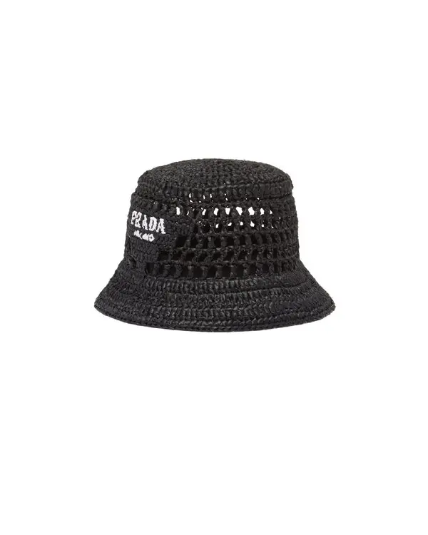 Prada Crochet Bucket Hat - Black