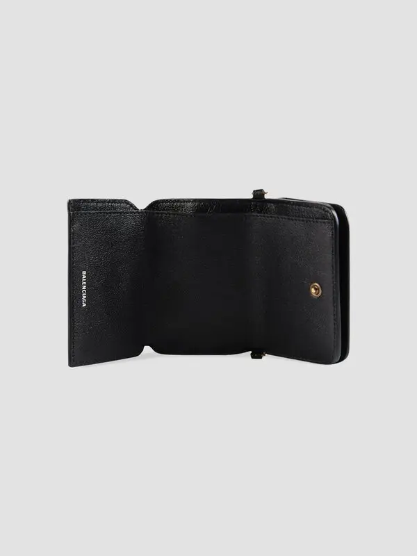 Balenciaga Cash Mini Wallet On Chain - Black