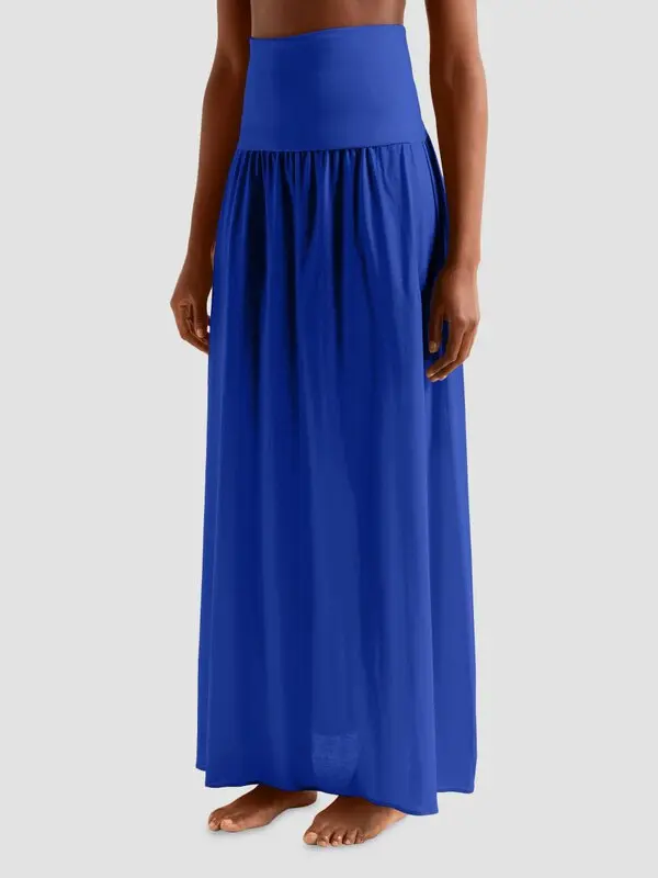 ERES Ankara Cotton Strapless Maxi Dress - Indigo
