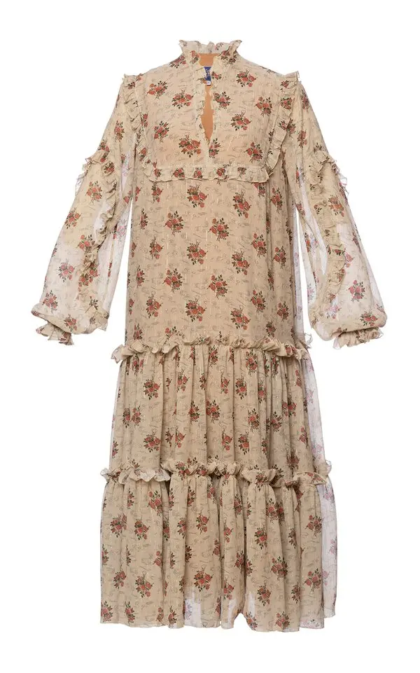 Lena Hoschek Cowgirl Midi Dress Xs Only - Floral | Editorialist