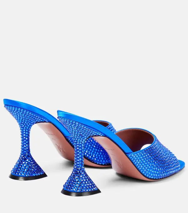 Amina Muaddi Lupita Embellished Satin Mules