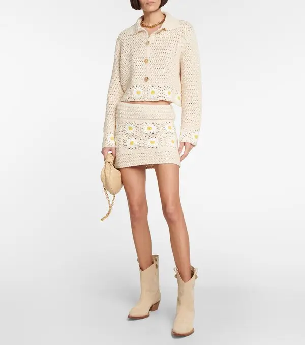Alanui Daisy Crocheted Miniskirt - Multicoloured