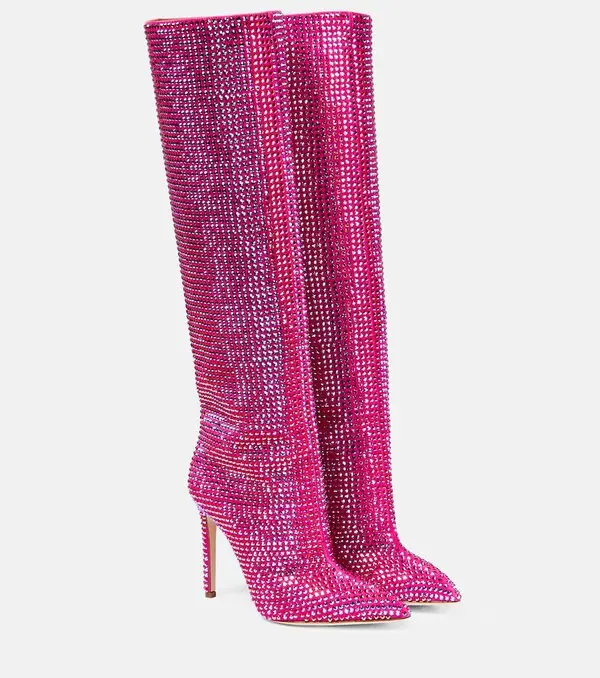 Paris Texas Holly Embellished Knee-high Boots - Pink