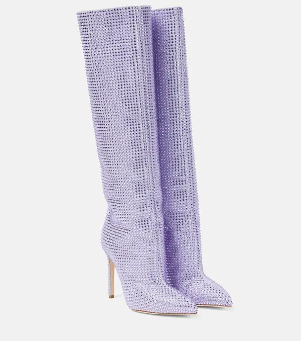 Paris Texas Holly Embellished Knee-high Boots - Purple