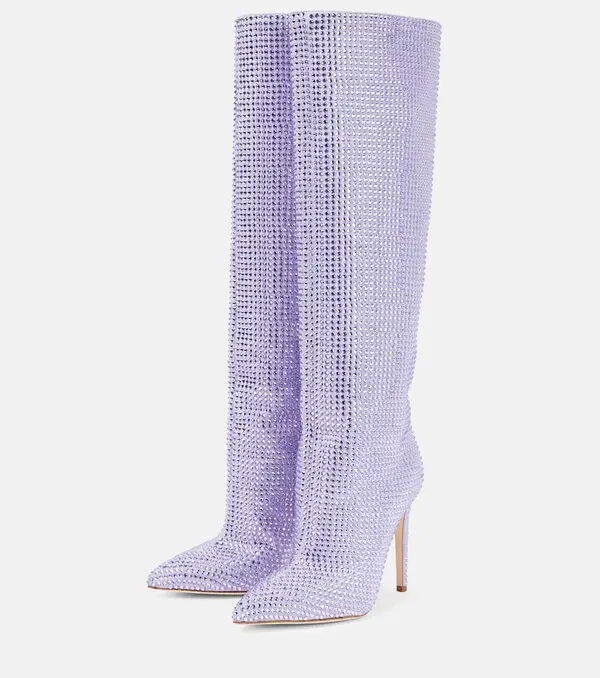 Paris Texas Holly Embellished Knee-high Boots - Purple
