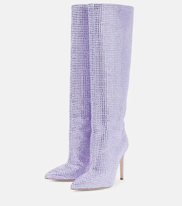 Paris Texas Holly Embellished Knee-high Boots - Purple