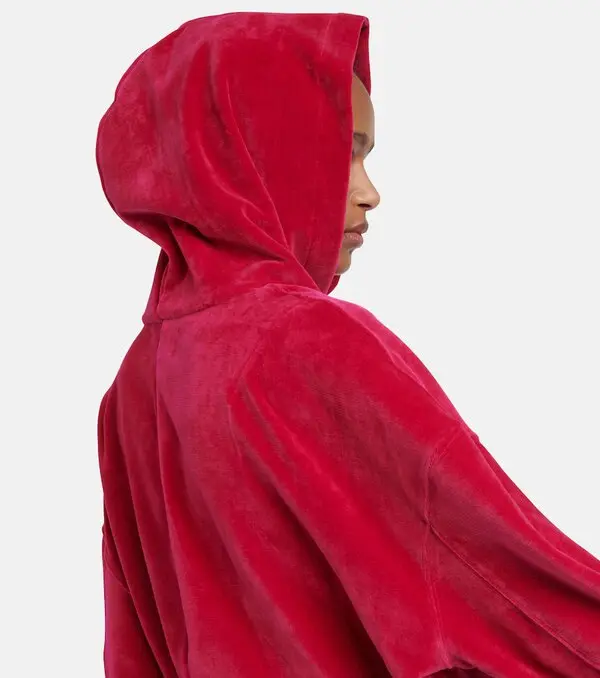 Amiri Cropped Velour Hoodie