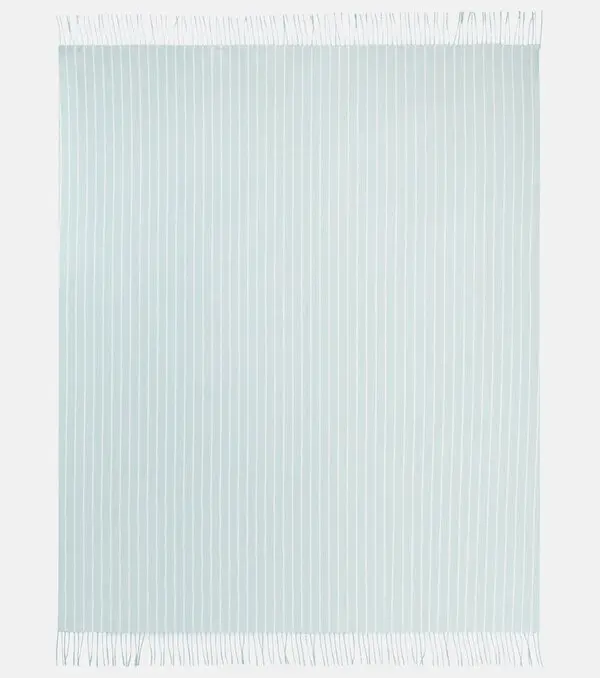 Loro Piana Pinstriped Cashmere Throw - Green
