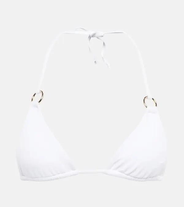 LOUISA BALLOU Mini Ring Bikini Top - White