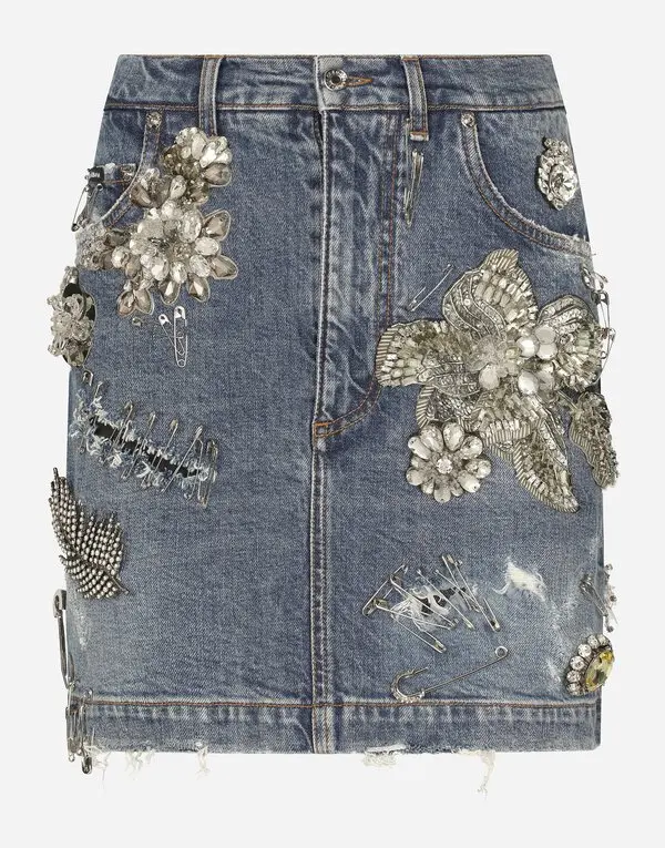 Dolce & Gabbana Patchwork Denim Miniskirt - Multicolor