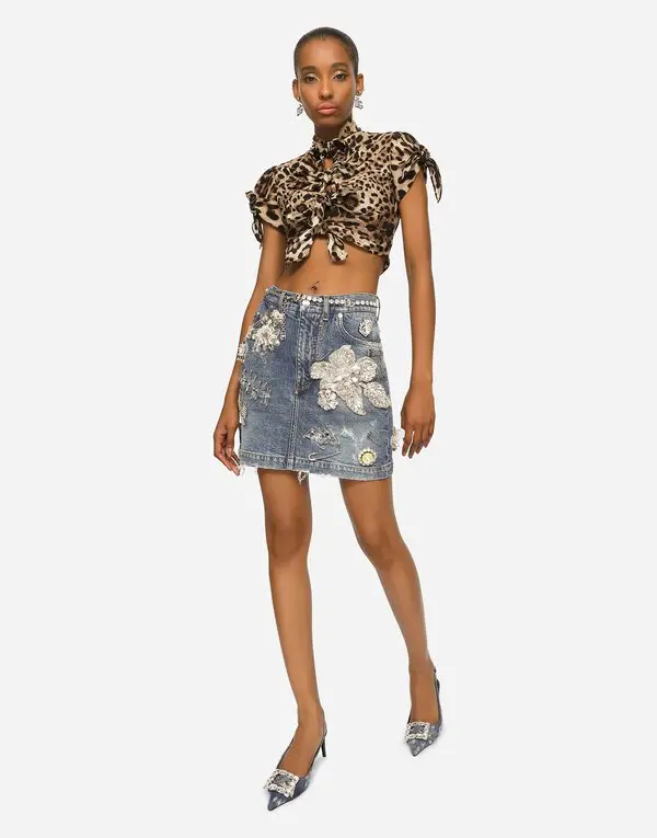 Dolce & Gabbana Patchwork Denim Miniskirt - Multicolor