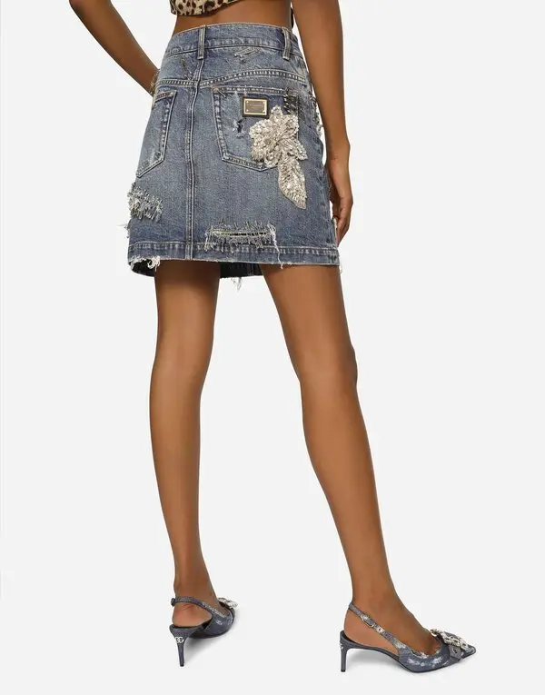 Dolce & Gabbana Patchwork Denim Miniskirt - Multicolor