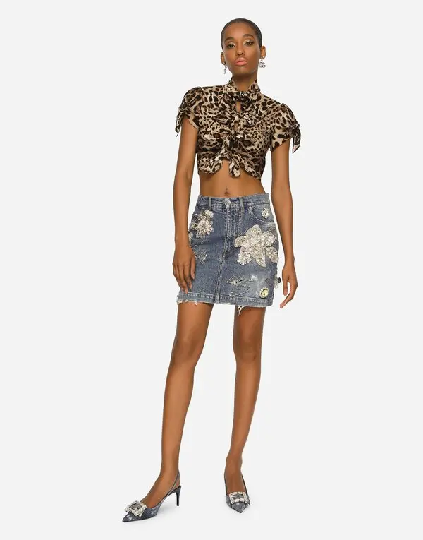 Dolce & Gabbana Patchwork Denim Miniskirt - Multicolor