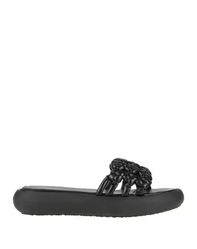 VIC MATIE Leather Slides - Black