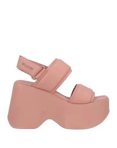 VIC MATIE Leather Wedge Sandals - Pink