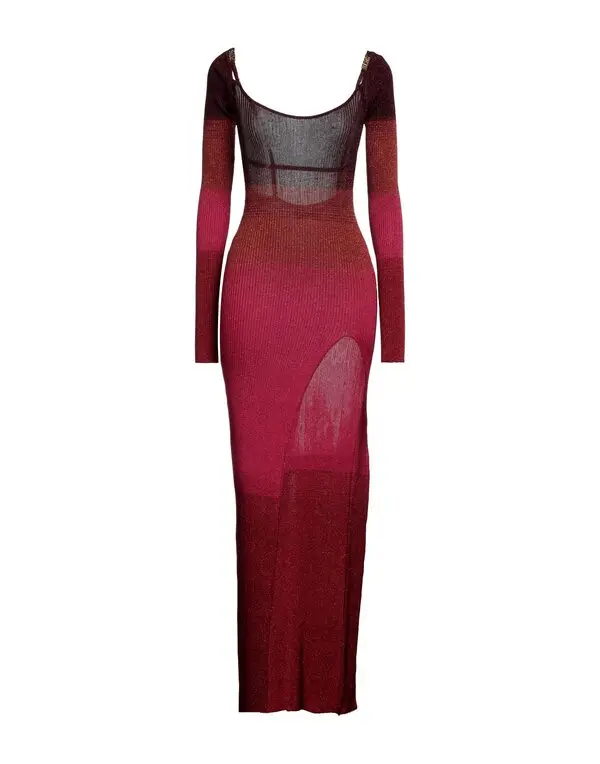 Gcds Maxi Dress Viscose Blend With Metallic Accents