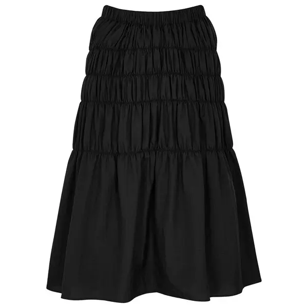 Brøgger Freya Smocked Shell Midi Skirt