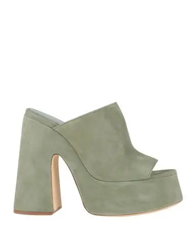 VIC MATIE Leather Platform Sandals - Green